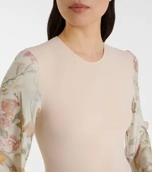 MAISON MARGIELA Floral Print Sleeve Bodysuit