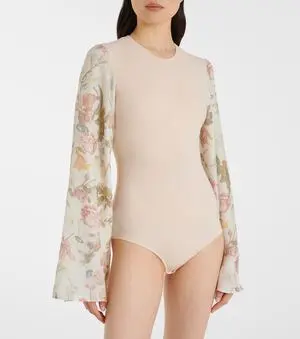 MAISON MARGIELA Floral Print Sleeve Bodysuit