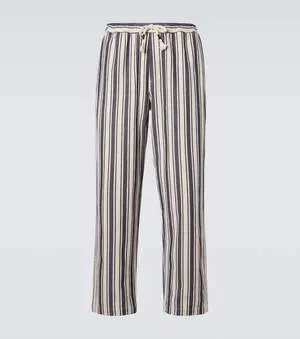 Orlebar Brown Striped Cotton Straight Leg Trousers
