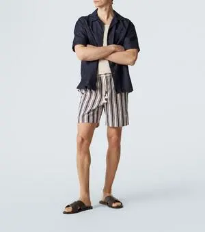 Orlebar Brown Alex Striped Cotton Shorts