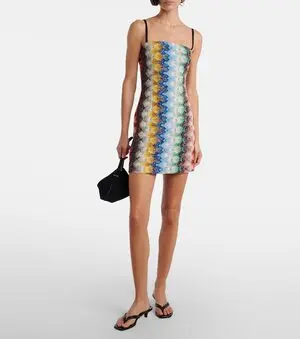 Missoni Metallic Zigzag Knit Mini Dress