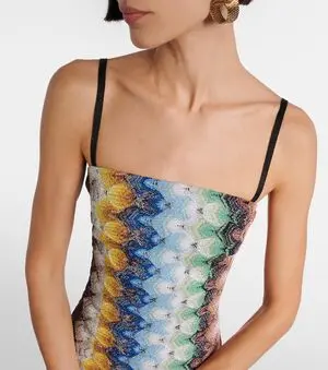 Missoni Metallic Zigzag Knit Mini Dress