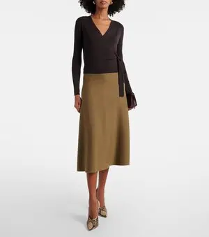 Jardin Des Orangers Virgin Wool Wrap Cardigan