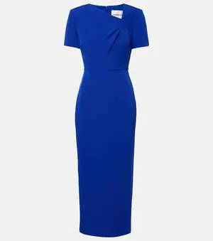Roland Mouret Draped Crepe Midi Dress - Blue