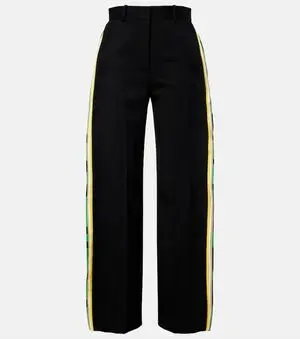 Loewe Wide-leg Wool Trousers With Contrast Stripes