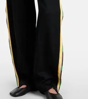 Loewe Wide-leg Wool Trousers With Contrast Stripes
