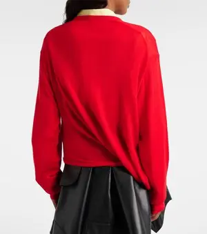 Loewe Double L Asymmetric Wool Sweater - Red