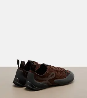 Loewe Grip Anagram Suede Lace-up Sneakers - Brown