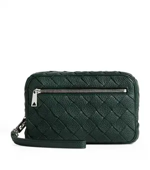 Bottega Veneta Small Intrecciato Leather Pouch - Green