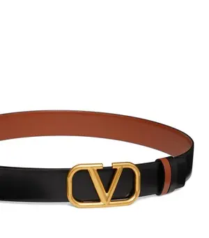 Valentino Garavani Reversible Vlogo Signature Leather Belt - Brown
