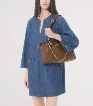 Valentino Garavani Denim Shift Mini Dress - Blue