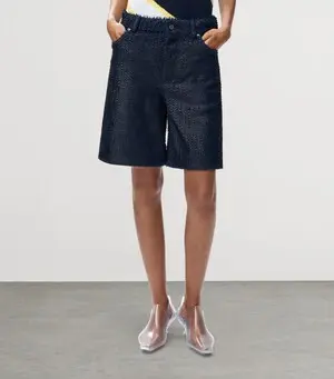 Loewe Leather Feather Bermuda Shorts