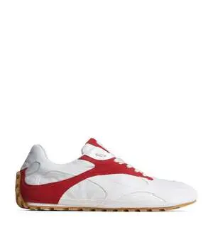 Bottega Veneta Bottega Veneta Suede-Trim Orbit Flash Sneakers Red