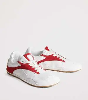 Bottega Veneta Suede-trim Orbit Flash Sneakers - Red
