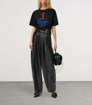 Loewe Cotton T-shirt With Graphic Logo - Black
