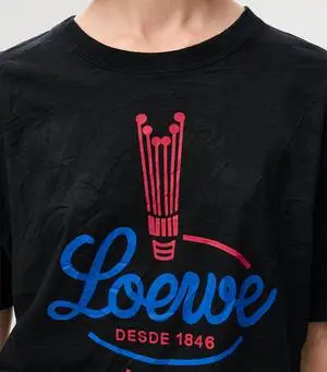 Loewe Cotton T-shirt With Graphic Logo - Black