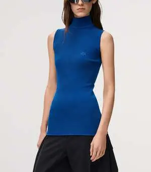 Loewe Sleeveless Rollneck Top - Blue