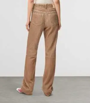 Loewe Frayed Leather Trousers