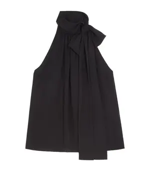 Valentino Garavani Tie-neck Silk Top - Black