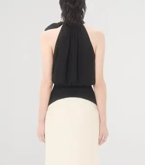 Valentino Garavani Tie-neck Silk Top - Black
