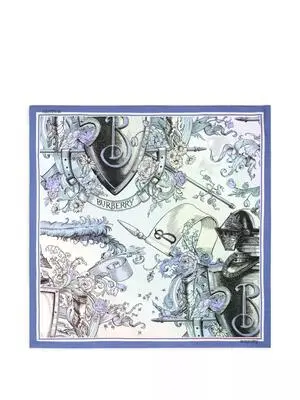 Burberry Etched Knight Silk Scarf