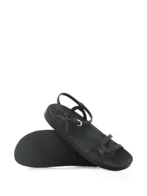 DEL CARLO Leather Strappy Sandals With Buckle Detail