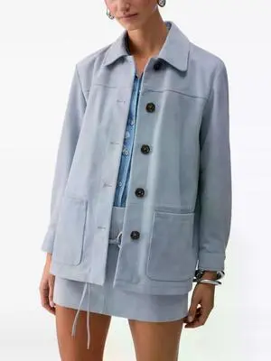 Liu Jo Suede Jacket With Patch Pockets - Blue