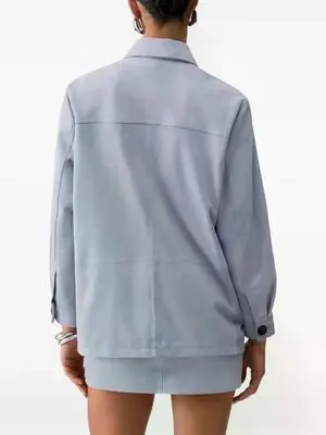 Liu Jo Suede Jacket With Patch Pockets - Blue