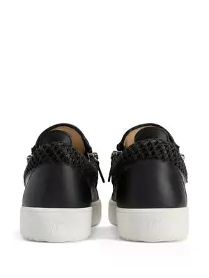 GIUSEPPE ZANOTTI Frankie Crocheted Panel Sneakers - Black
