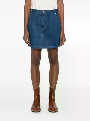 Maison Kitsuné Washed Indigo Denim Mini Skirt