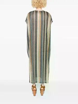 SIYU Striped V-neck Maxi Dress