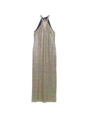SIYU Basketweave Pattern Maxi Dress - Gold