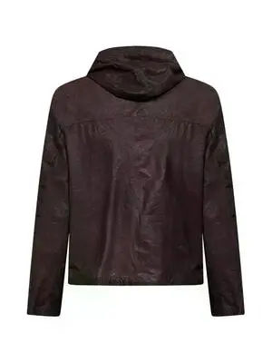 SALVATORE SANTORO Hooded Crinkled Leather Jacket