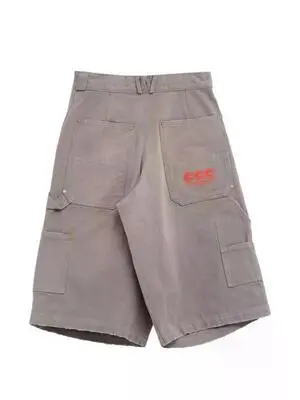 WILLY CHAVARRIA Logo Embroidered Cargo Shorts - Grey