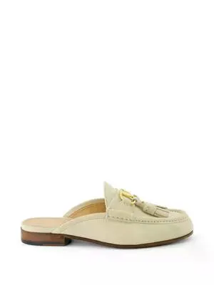 Valentino Garavani Valentino Garavani Vlogo Signature Tassel Detail Flat Mules Neutrals