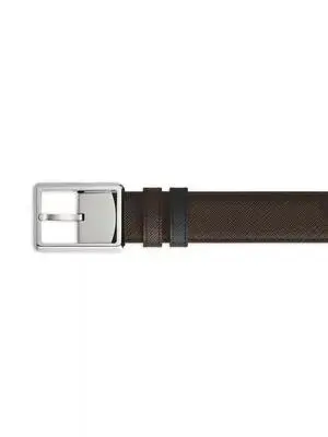 Montblanc Reversible Textured Leather Belt With Square Buckle