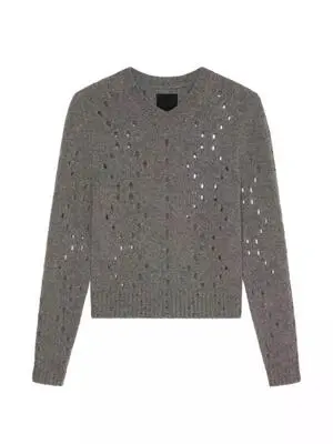 Givenchy V-neck Perforated Sweater