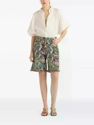 Momoni Jacquard Patterned Knee-length Shorts