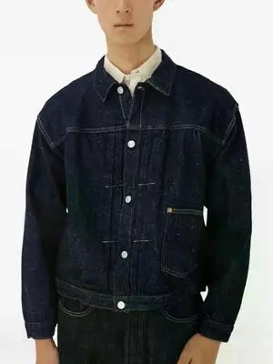 KAPTAIN SUNSHINE Denim Tracker Buttoned Cotton Jacket