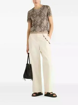 Momoni Bruma Jacquard Crewneck T-shirt - Brown