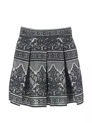 Maje Pleated Lace Mini Skirt