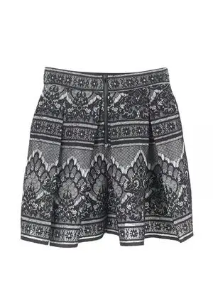 Maje Pleated Lace Mini Skirt