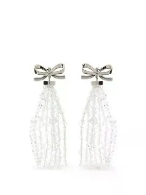 SELF-PORTRAIT Bow Beaded Drop Earrings
