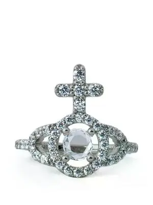 VIVIENNE WESTWOOD Tone Crystal Orb And Cross Ring - Silver