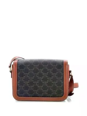 Celine Triomphe Coated Canvas Medium Shoulder Bag - Brown