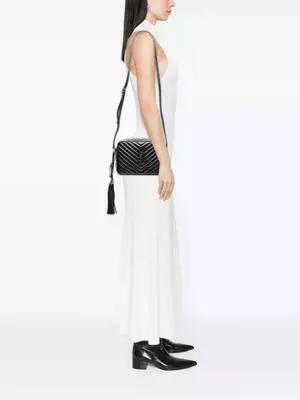 Saint Laurent Matelassé Leather Monogram Lou Camera Bag - Black