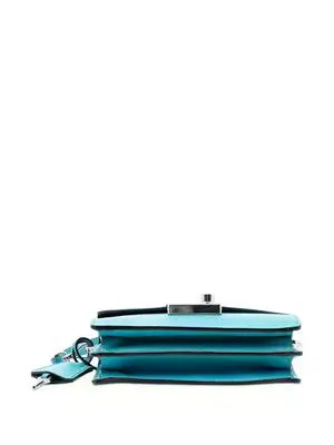Prada Saffiano Lux Sound Lock Satchel - Blue