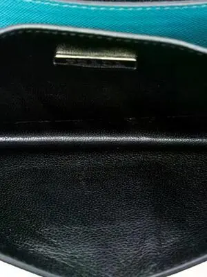 Prada Saffiano Lux Sound Lock Satchel - Blue