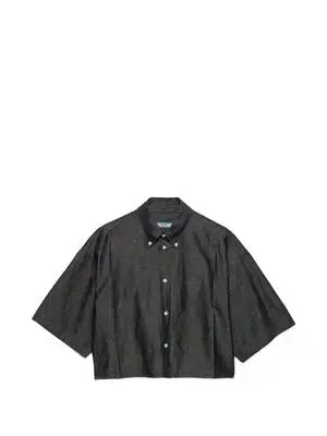Prada Short-sleeved Chambray Shirt - Blue