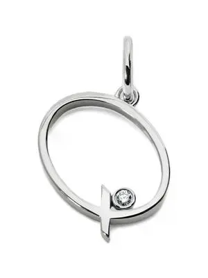 Monica Vinader Solitaire Diamond Initial Pendant - Silver
